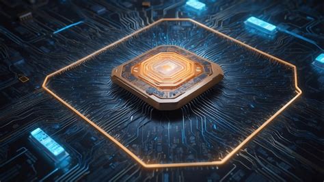 Glowing Processor On A Circuit Board Premium Ai Generated Image