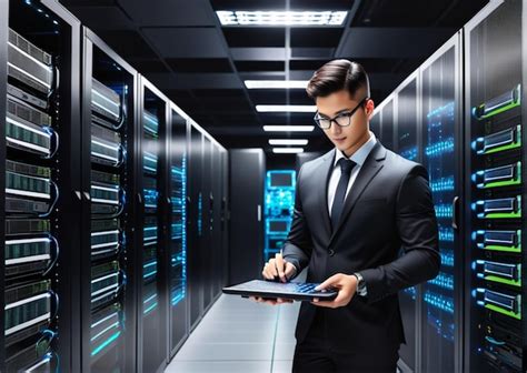 Premium Ai Image Internet Network And Cybersecurity Of Data Center Data Engineer Using