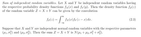 sum of independent random variables let x and y be