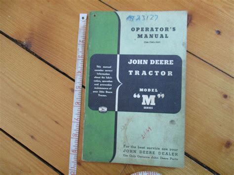 Vtg John Deere Model M Series Tractor Operators Manual Om Tm3 1051