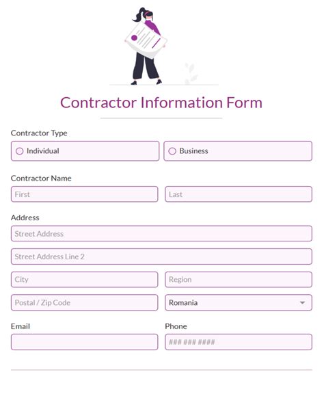 Contract Information Sheet Template