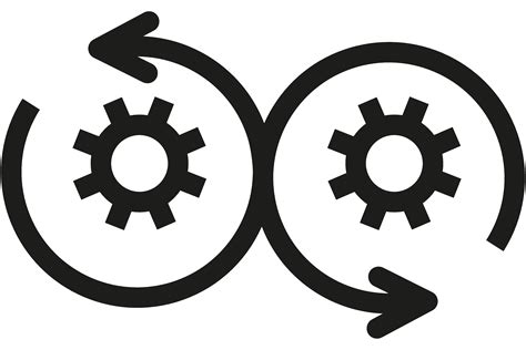 Agile Development Line Icon Two Gears Graphic By Pch Vector