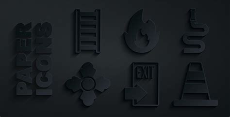 화재 출구 호스 릴 소방관 교통 콘 화염 및 탈출 아이콘을 설정합니다 벡터 0명에 대한 스톡 벡터 아트 및 기타 이미지 0명 3차원 형태 거리 Istock