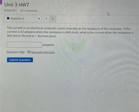 Solved Unit HW Score Answered Question V