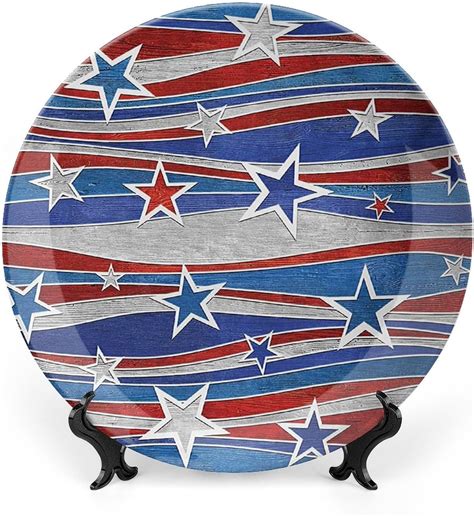 Xisunya 10 Inch Decorative Plate Rustic Ceramic Stoneware