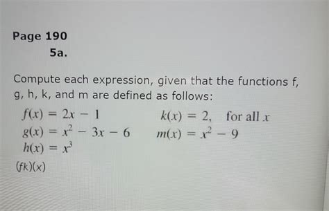 Solved Compute each expression, given that the functions f, | Chegg.com