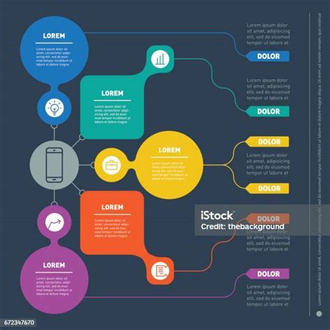 5 옵션과 비즈니스 프리 젠 테이 션 개념 성공적인 투자 기술 또는 교육 프로세스의 벡터 인포 그래픽 정보 차트 또는 다이어그램의 템플릿입니다 0명에 대한 스톡 벡터 아트