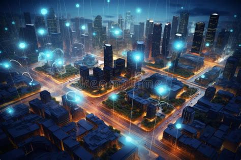 data driven smart city ai network digital generate ai stock image