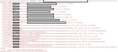 oserror exception access violation reading writing 0x · issue 579
