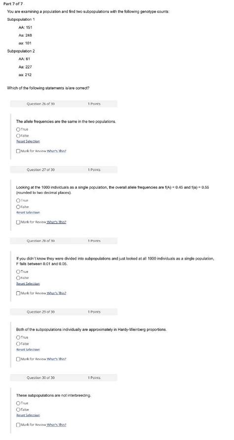 Solved Part 7 Of 7 You Are Examining A Population And Find