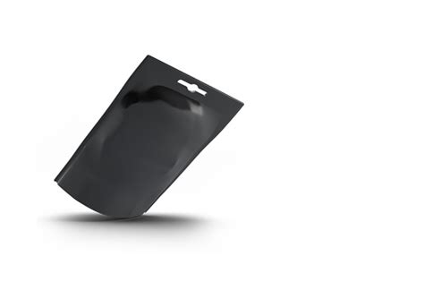 빈 블랙 호일 스낵 패키지 흰색 배경에 격리된 클리핑 경로가 포함됩니다 3d 렌더링설계 요소에 적합합니다 0명에 대한 스톡 사진 및 기타 이미지 Istock