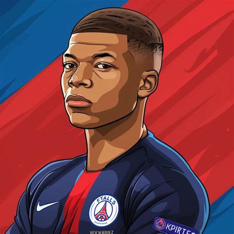Kylian Mbappe Cartoon Graphic Icon Illustration Premium Ai Generated