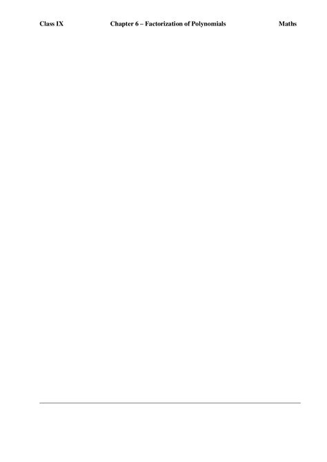 Rs Aggarwal Solutions Class 9 Maths Chapter 3 Factorization Of Polynomials