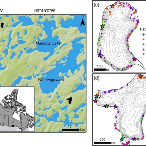 Map Of The Study Region And Study Lakes Including Bathymetry And Download Scientific Diagram