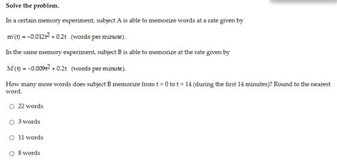 Solved In A Certain Memory Experiment Subject A Is Able To Chegg Com