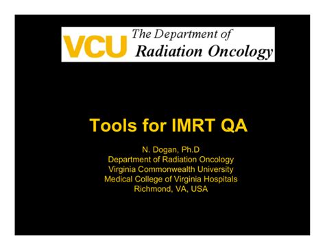Tools For Imrt Qa