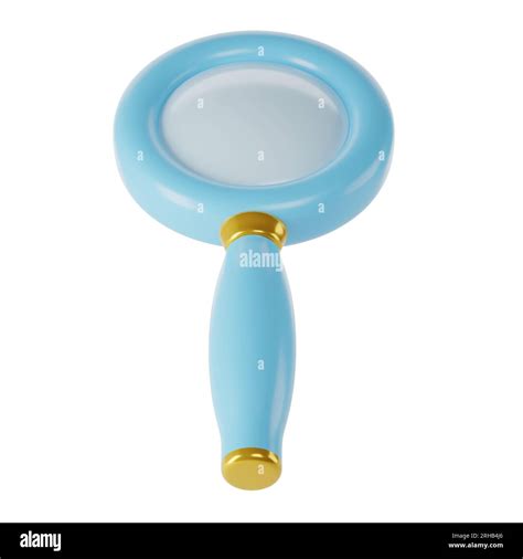 3d blue magnifying glass icon isolated with clipping path render
