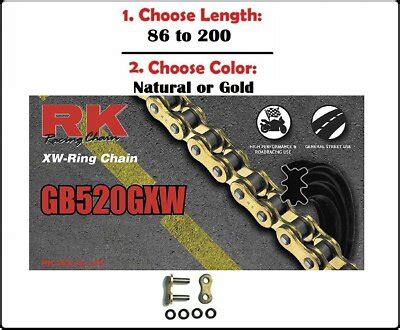 Rk 520 Gxw Xring Motorcycle Drive Chain Natural Or Gold With Rivet