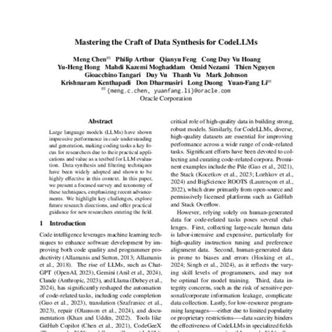 Mastering The Craft Of Data Synthesis For Codellms Acl Anthology