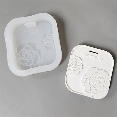 실리콘몰드 아로마 장미 로즈 사각 라운드 타블렛 1구 캔들바다