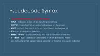 Pseudocode Flowchart Examples PDF Programming Languages Computing