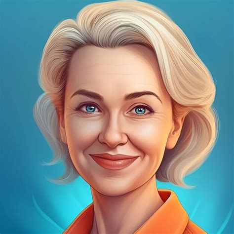 Premium Photo Portrait Of A Beautiful Blonde Woman On A Blue Background 3d Rendering