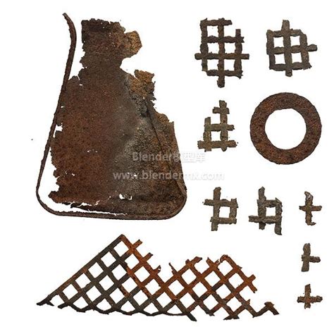 Blender 破旧金属片材质球纹理贴图下载 Blender模型库