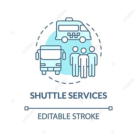 Shuttle Services Turquoise Concept Icon Thin Art Concept Vector Thin