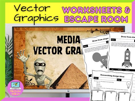 Vector Graphics Escape Room And Worksheets Bundle Teaching Resources