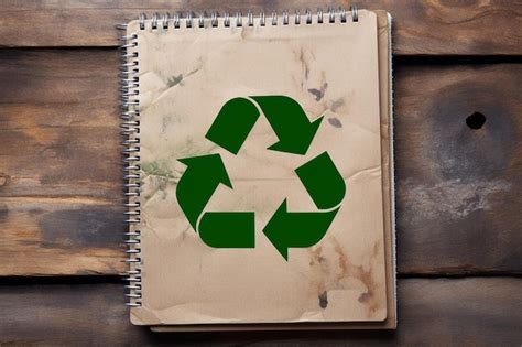Recycle Symbol Mockup On A Notebook Cover Promoting Eco Friendly