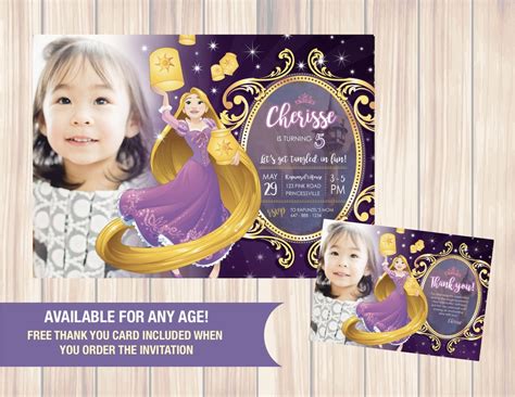 Rapunzel Tangled Invitation Rapunzel Tangled Birthday Party Invitation Rapunzel Printale