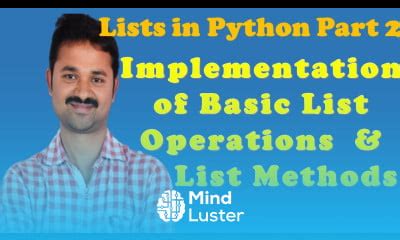 Learn Implementation Of List Basic Operations List Methods Lists In
