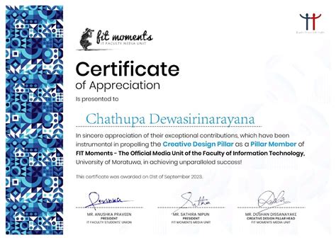 Chathupa Dewasirinarayana On Linkedin Certificateofappreciation