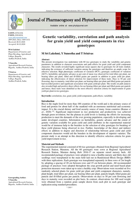 pdf genetic variability correlation and path analysis for grain