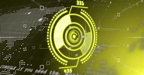 Digital Circular Interface With Data Points And Numbers Futuristic
