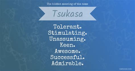 The Hidden Meaning Of The Name Tsukasa Namious