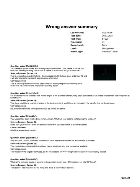 wrong answer summary pdf port and starboard shipping