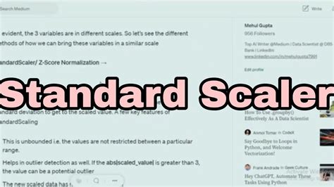 Standard Scaler Explained With Codes Youtube