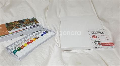 다이소 아크릴물감 12색미술용 캔버스새제품 미술재료미술도구 중고나라