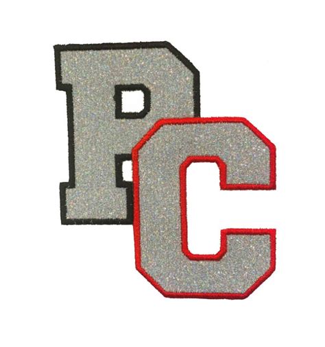 Interlocking Letter Greek Varsity Glitter Letter Embroidered Iron On Patch Letter Iron On Patch