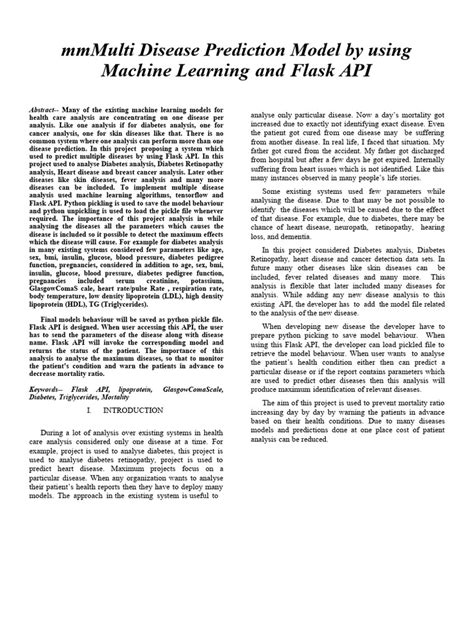 Multi Disease Prediction Base Paper Pdf