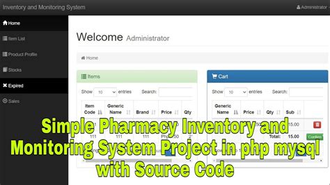 Simple Pharmacy Inventory And Monitoring System Project In Php Mysql