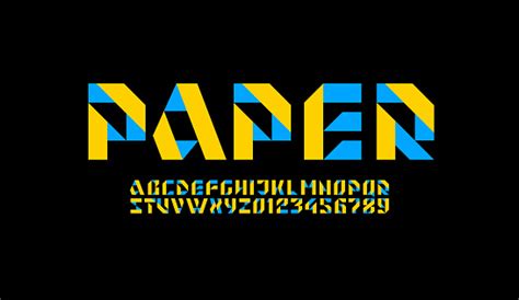 알파벳 글꼴 둥근 종이 리본 디자인 로고 또는 브랜드 이름 벡터 일러스트 레이 션 10eps 종이접기에 대한 스톡 벡터 아트 및 기타 이미지 Istock