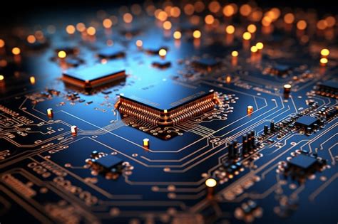 Premium Ai Image Electronic Board With Interconnected Circuits