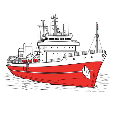 Roter Frachter Ausmalbild
