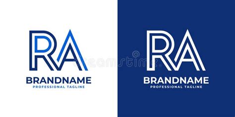 Letters Ra Line Monogram Logo Suitable For Business With Ra Or Ar Initials Stock Vector