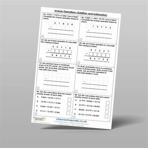 Year 5 Inverse Operations Addition And Subtraction Varied Fluency