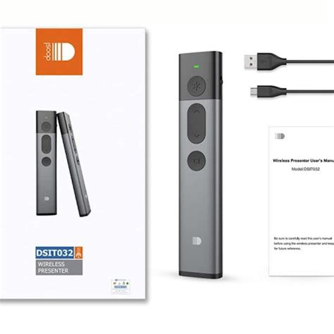 პრეზენტერი მწვანე ლაზერით Doosl Dsit032 24 Ghz Usb Wireless Presenter Green Laser Pointer Ppt