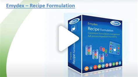 Recipe Formulation Modules Emydex Software Solutions