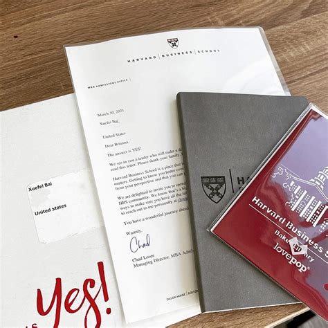 Harvard Business School Acceptance Letter